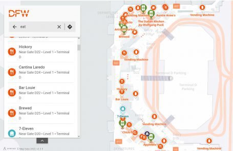 Terminal D at DFW map - Dallas Fort Worth Airport
