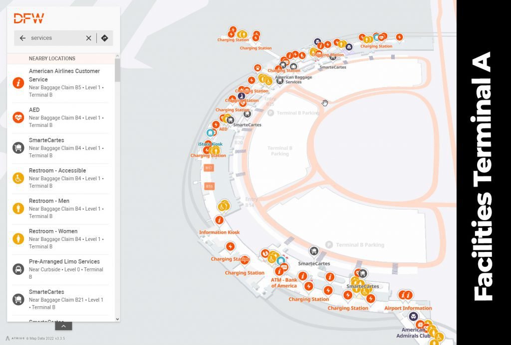 Terminal A map airport DFW Dallas Fort Worth Texas